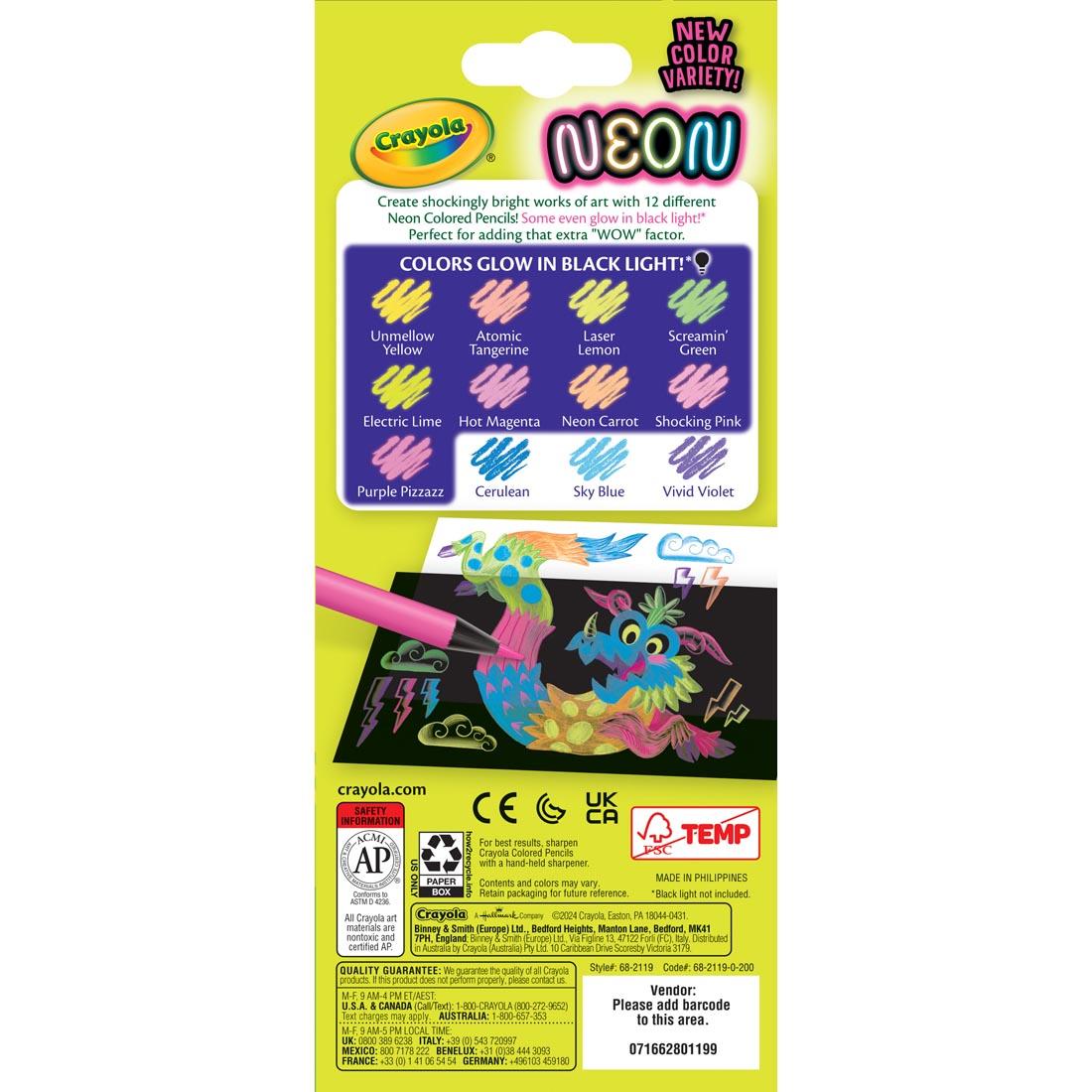 Crayola Neon Colored Pencils 12-Count Set