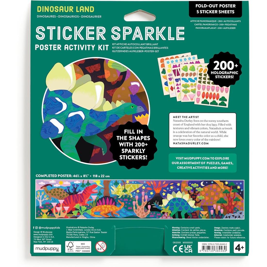 Dinosaur Land Sticker Sparkle Poster Activity Kit by Mudpuppy