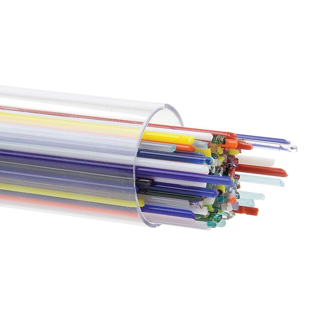 Bullseye Glass Stringers COE 90 Assorted Colors 50-Count Package