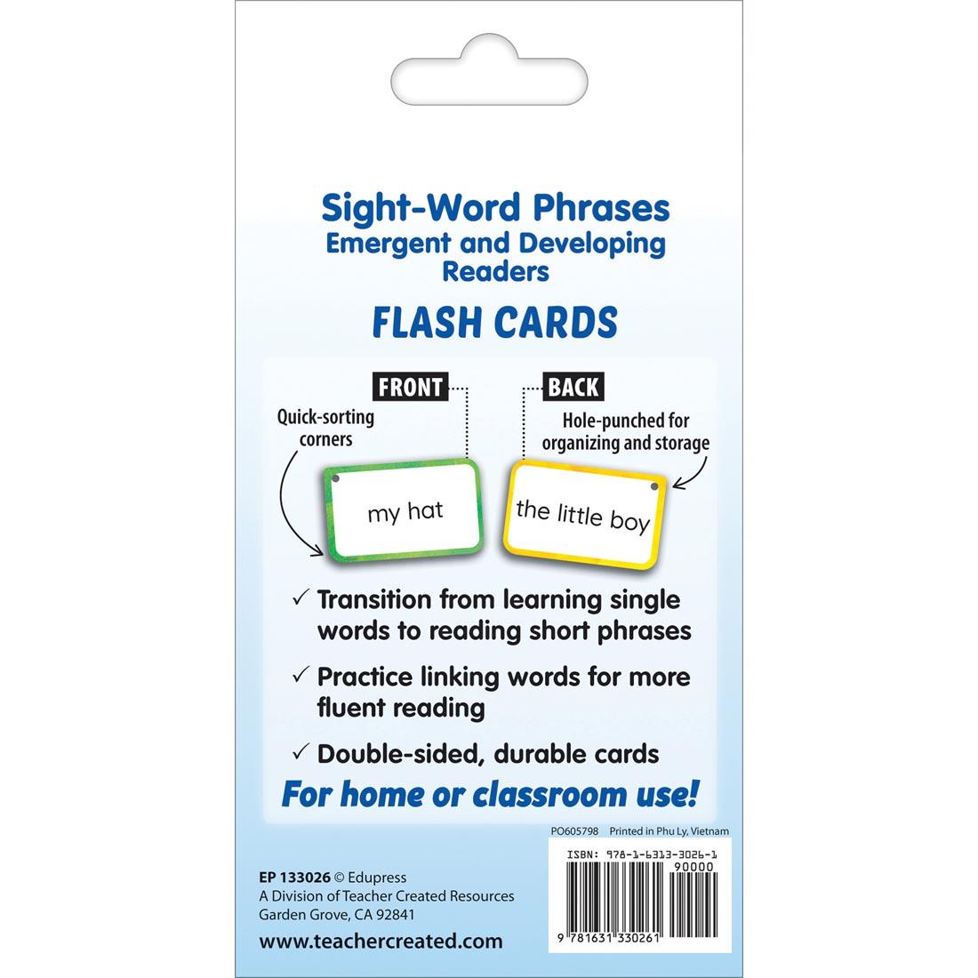 Sight-Word Phrases: Emergent and Developing Readers Flash Cards