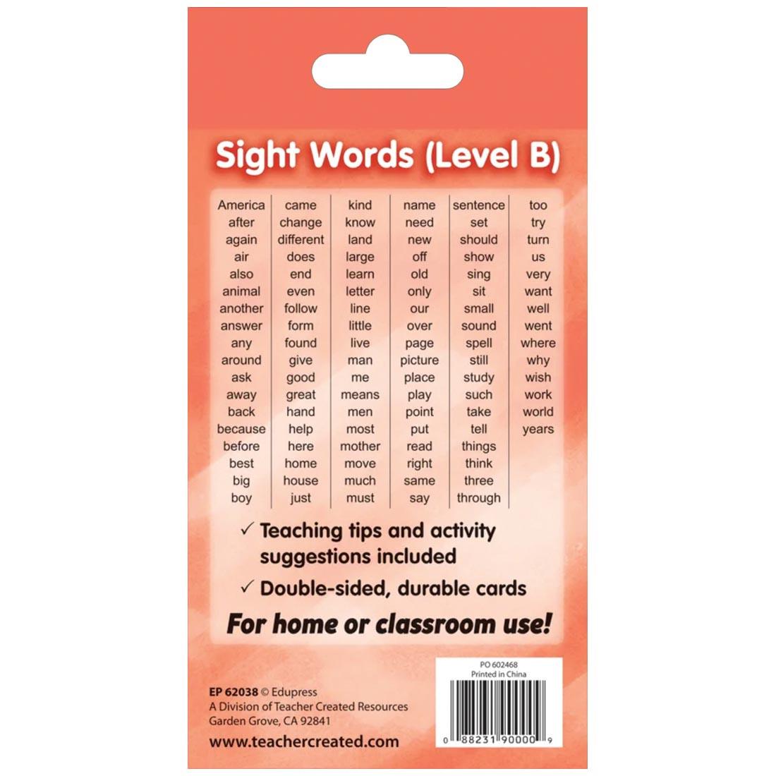 Sight Words Flash Cards Level B 56-Card Set by Edupress