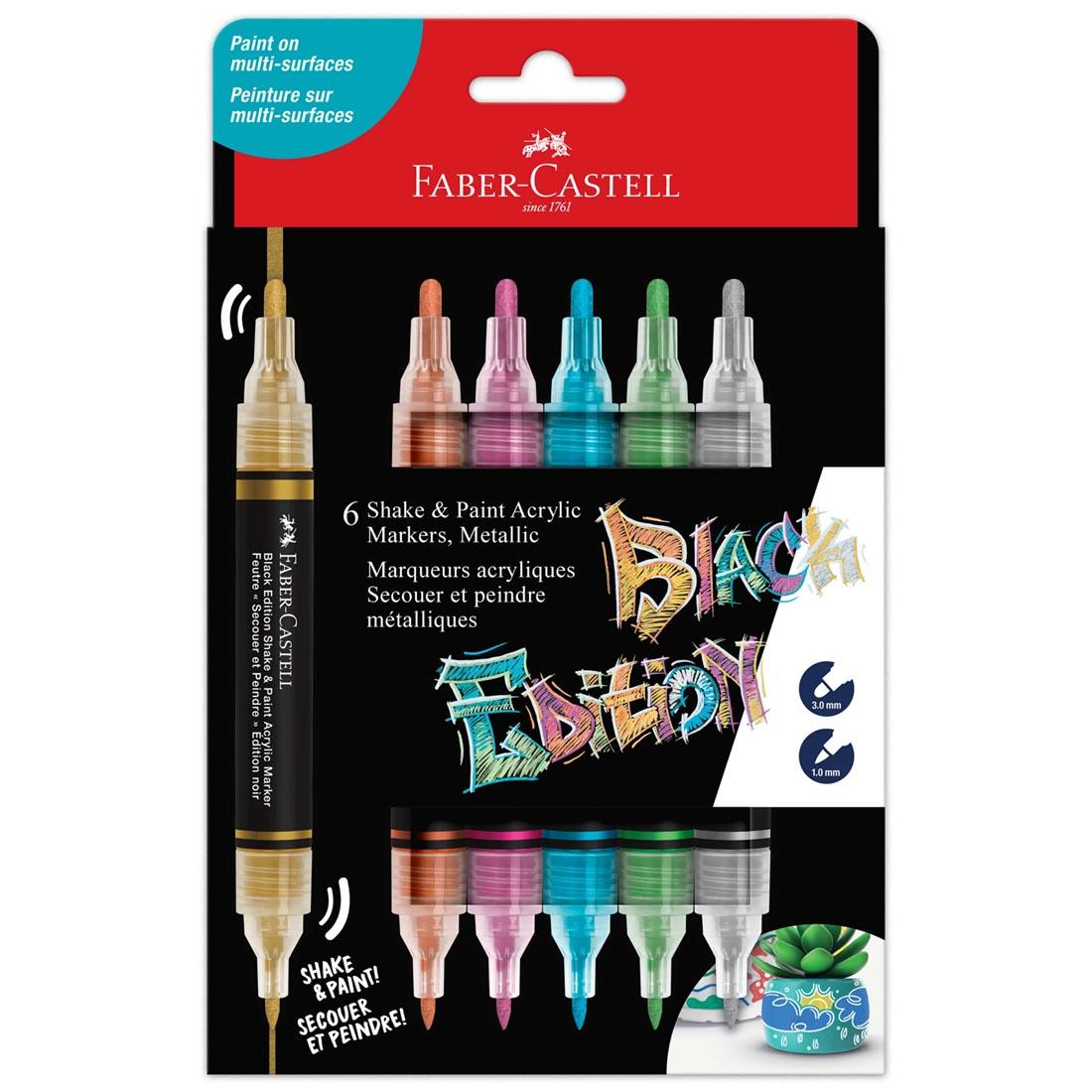 Black Edition Shake & Paint Acrylic Markers 6-Color Metallic Set by ...
