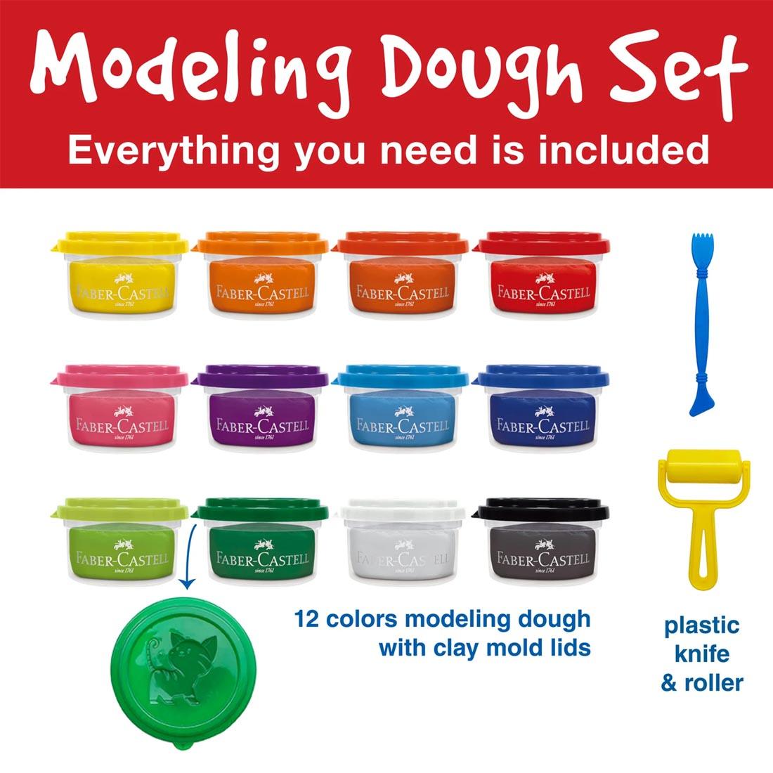 Little Creatives Super Soft Modeling Dough 12-Color Set by Faber-Castell