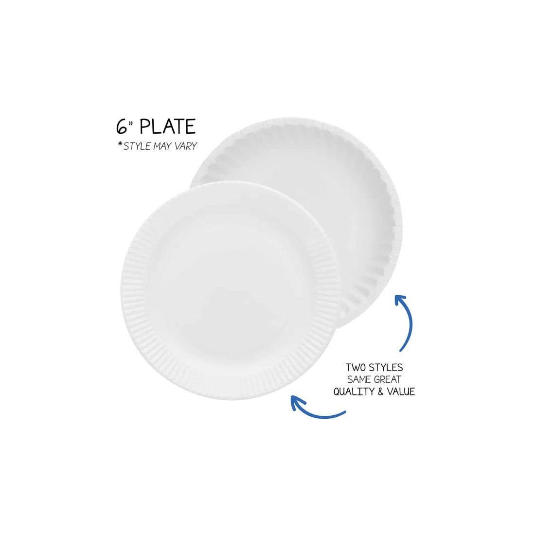 6" Diameter Paper Plates 100-Count Package by Hygloss