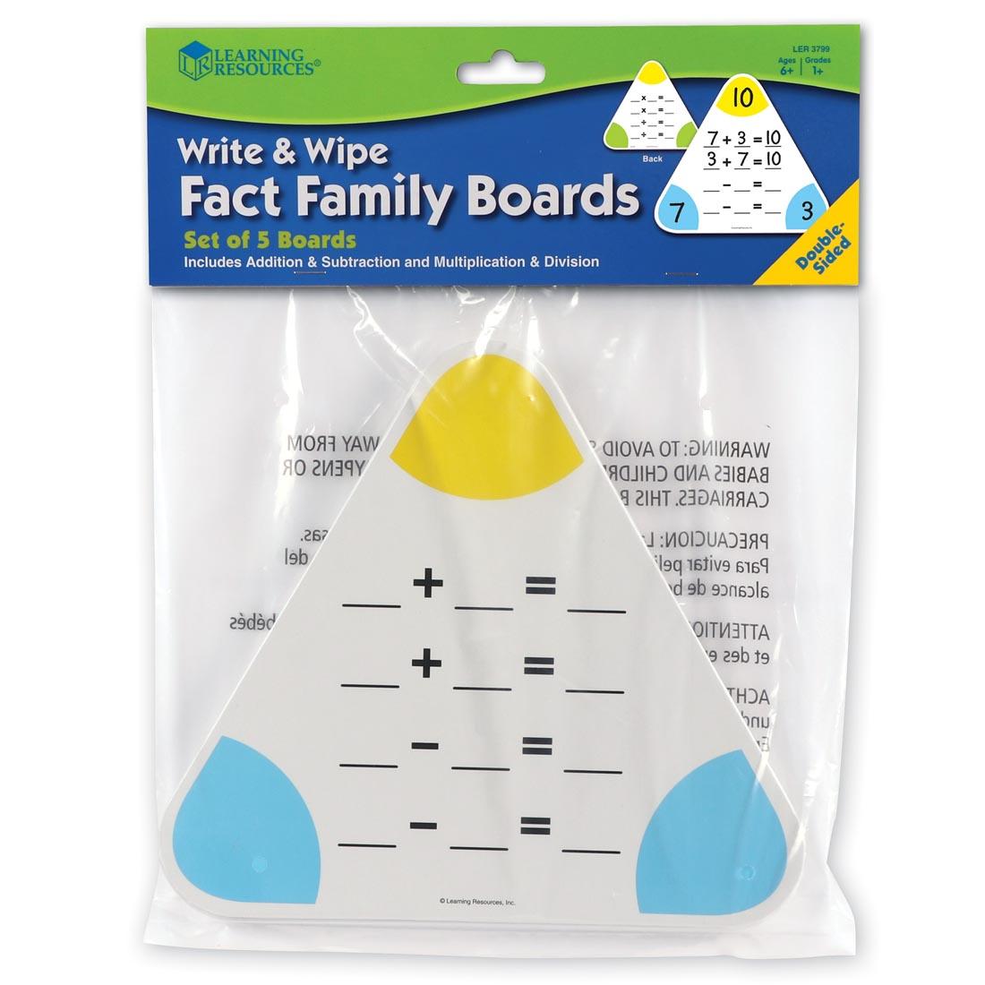 Write & Wipe Fact Family Boards by Learning Resources