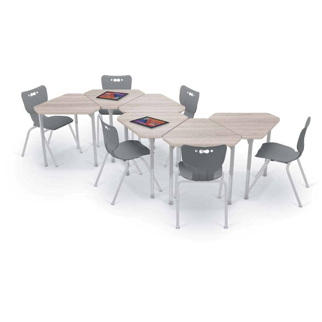 MooreCo Hierarchy Standard Monroe Desk Grey Elm