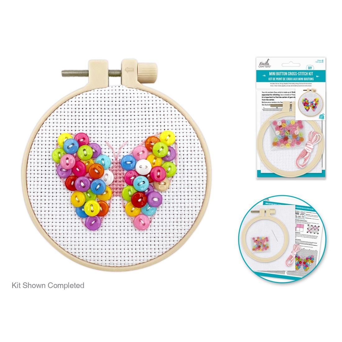 Butterfly Mini Button Cross Stitch Kit