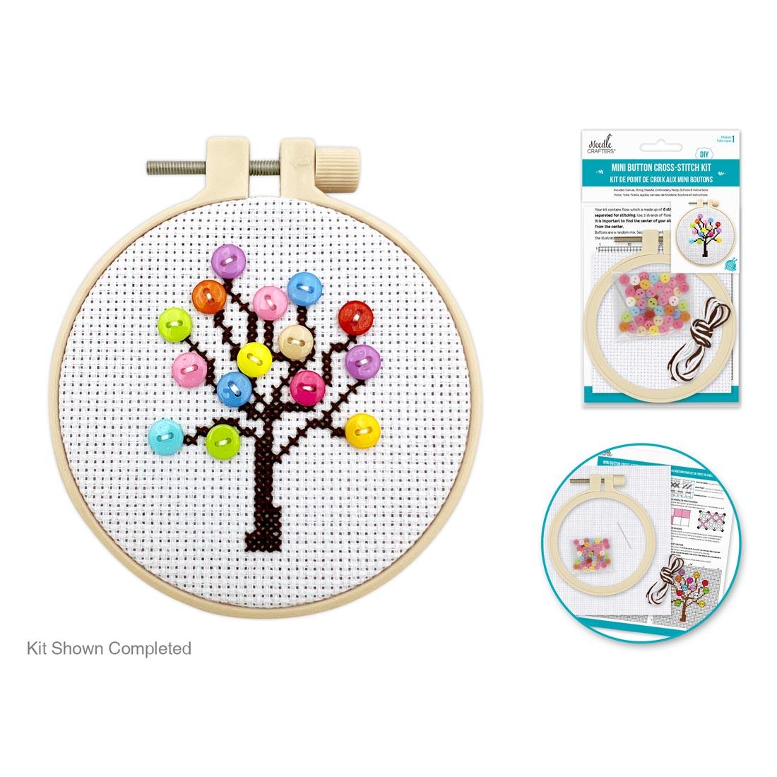 Tree Mini Button Cross Stitch Kit