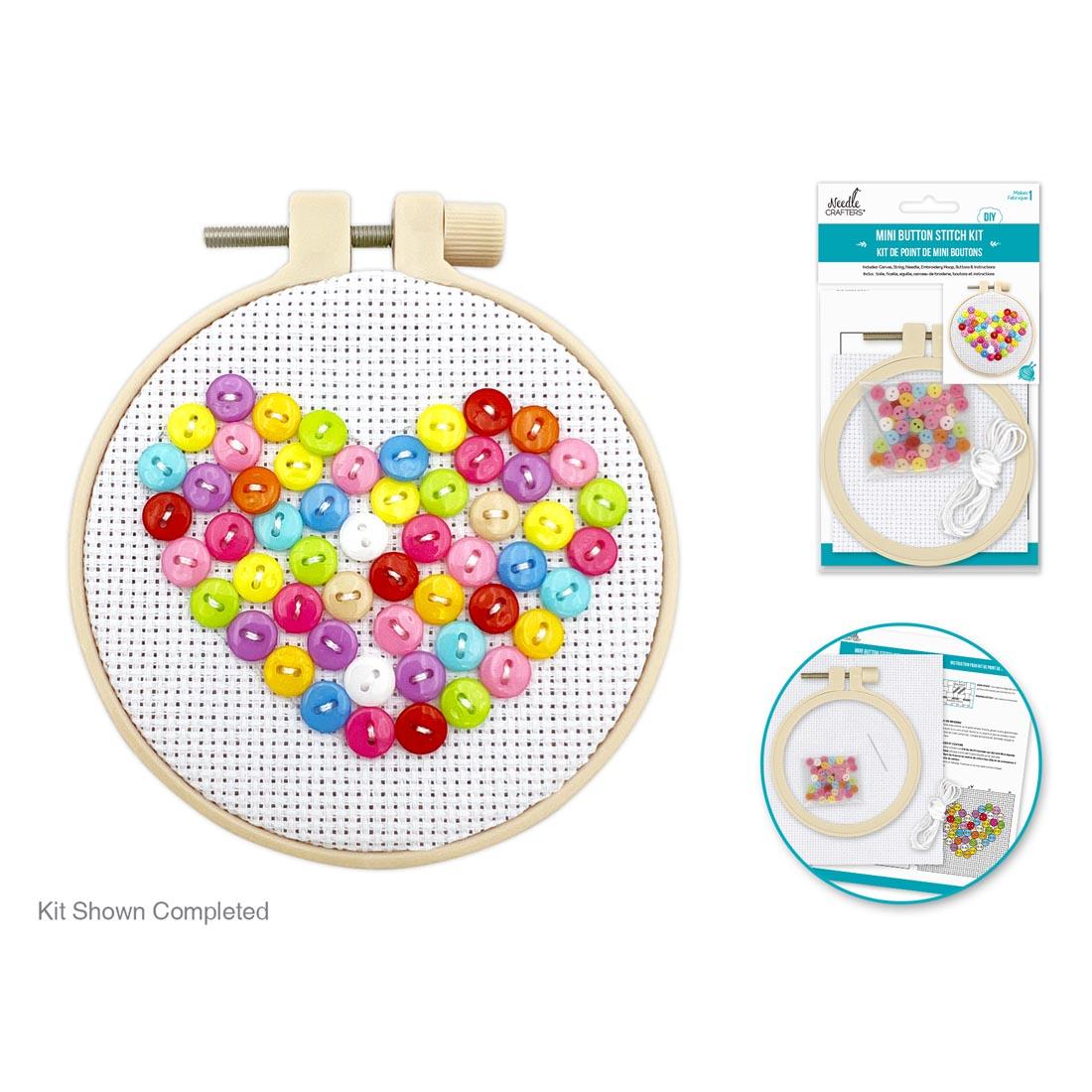 Heart Mini Button Cross Stitch Kit