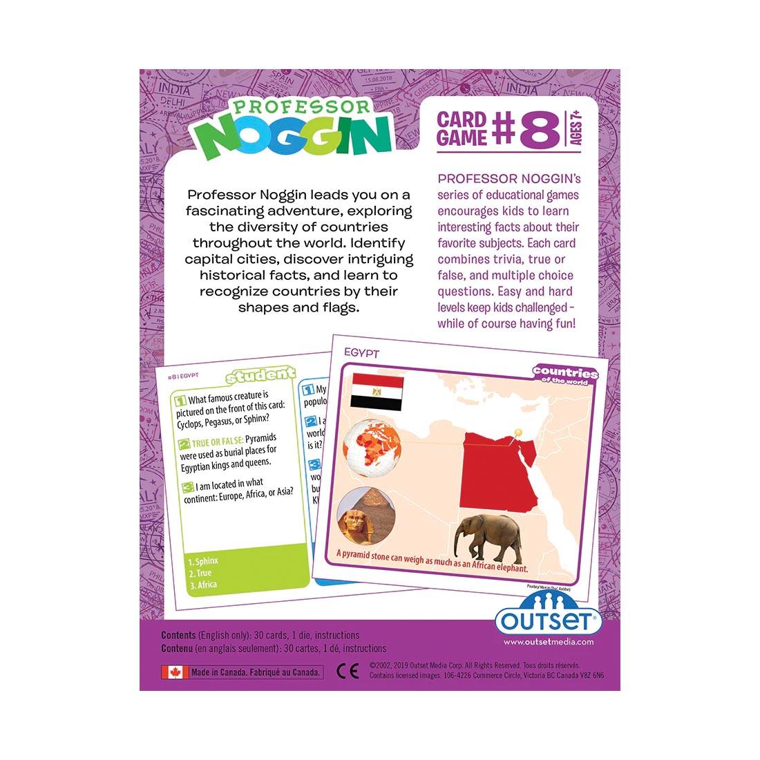 Countries Of The World Professor Noggin Card Game For Ages 7 and up