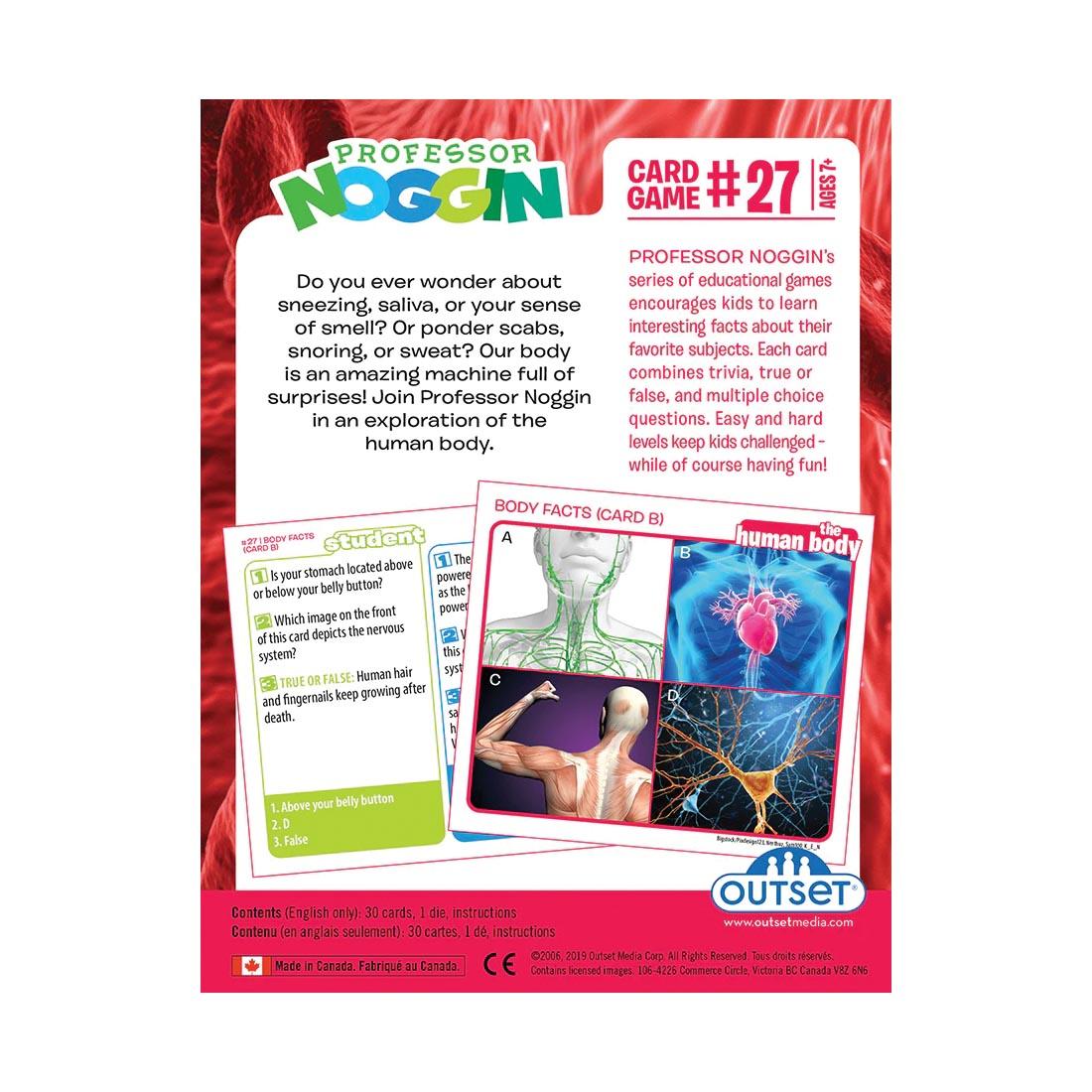 The Human Body Professor Noggin Card Game