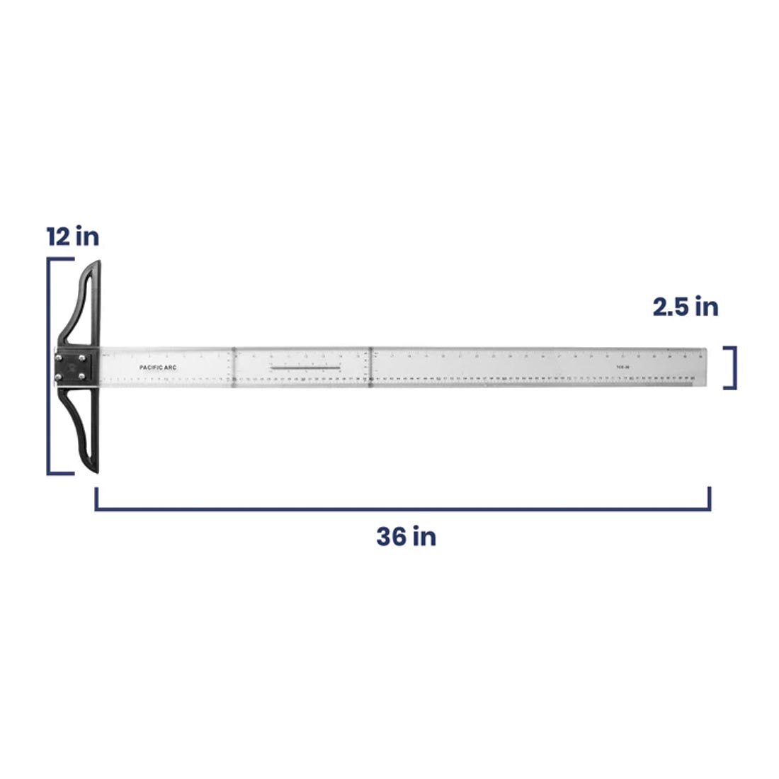 36" Clear Graduated Acrylic T-Square With Detachable Head by Pacific Arc