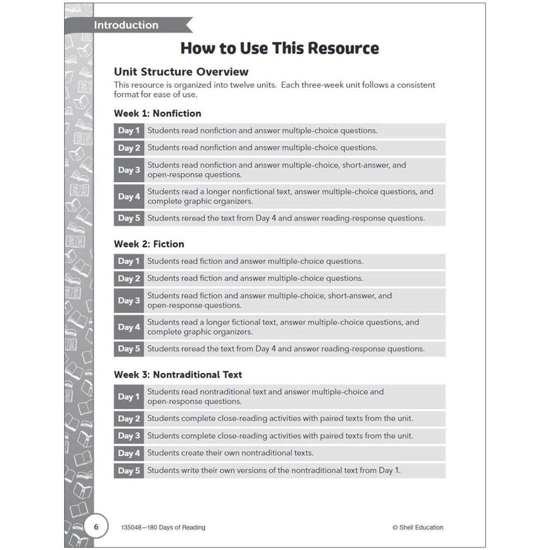 180 Days of Reading For Sixth Grade by Shell Education