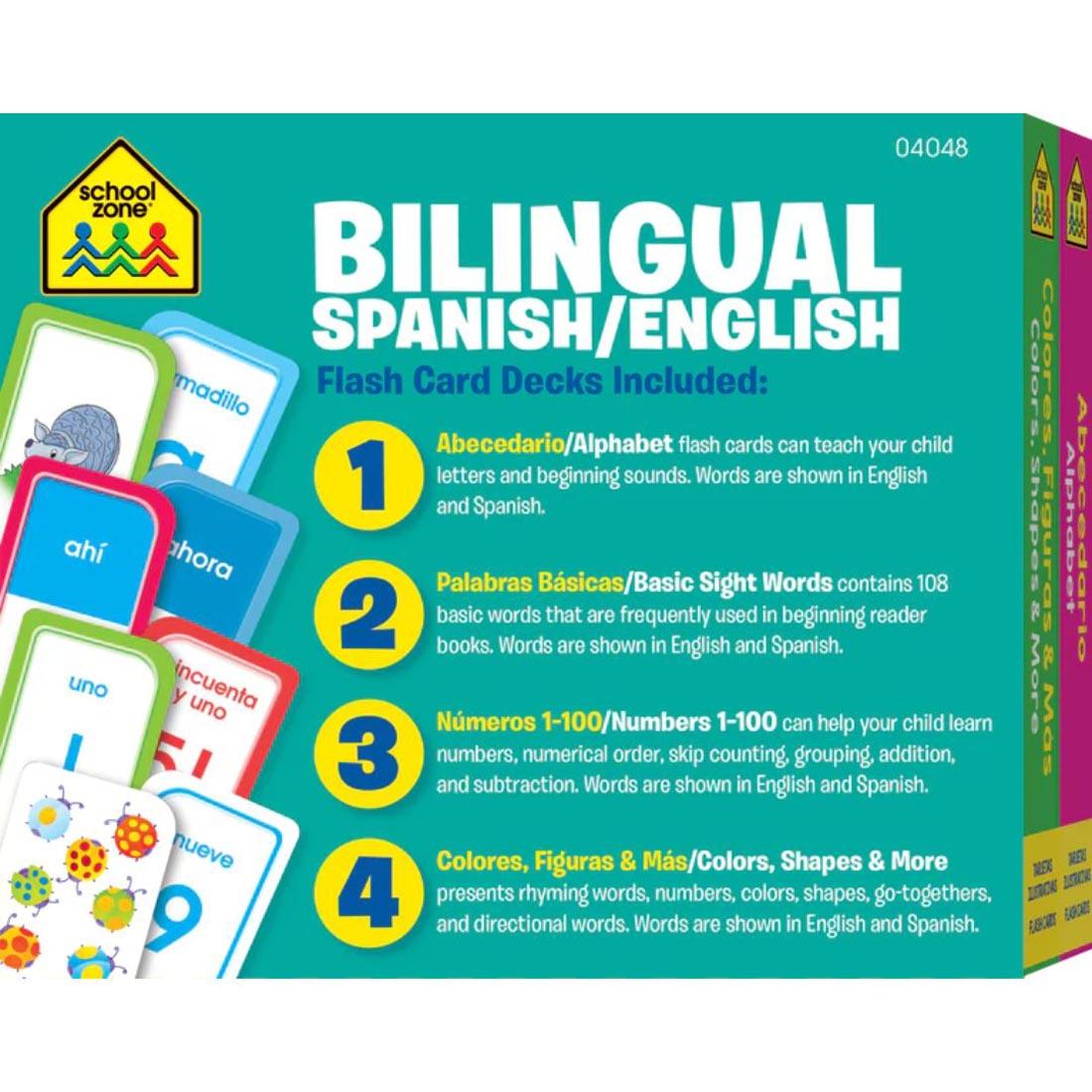 Bilingual Flash Cards 4-Pack by School Zone