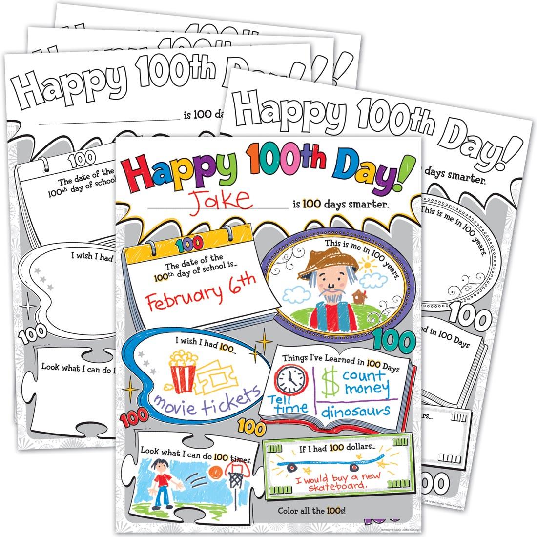 Happy 100th Day Poster Pack By Teacher Created Resources 32-Count Package