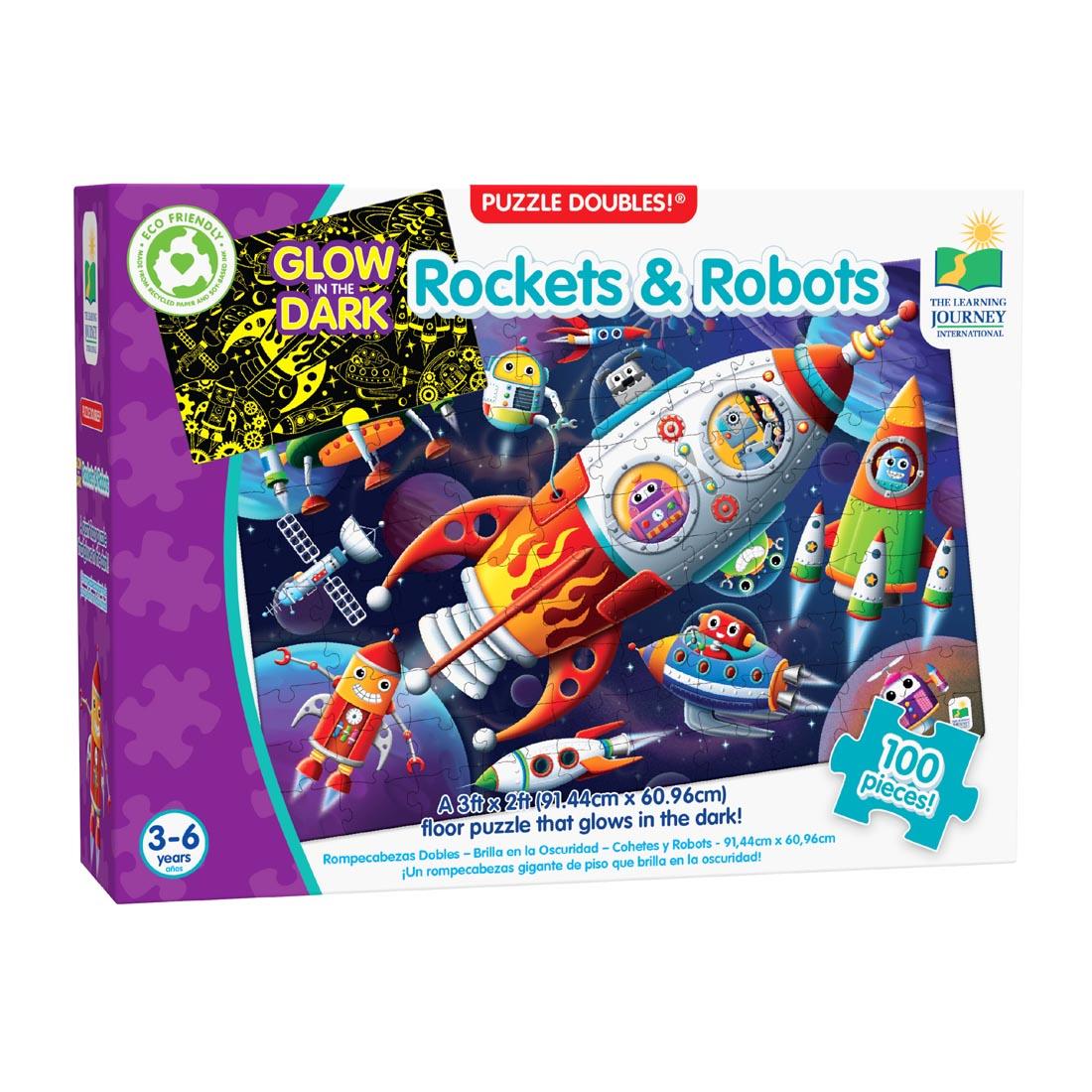 Puzzle Doubles! Glow In The Dark Rockets And Robots By The Learning Journey