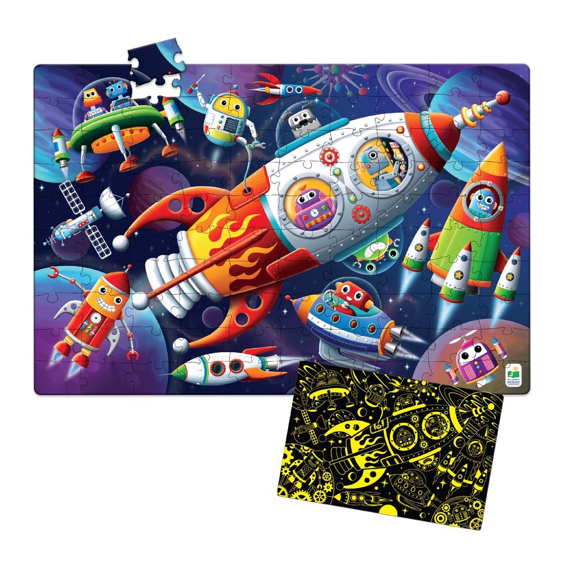Puzzle Doubles! Glow In The Dark Rockets And Robots By The Learning Journey