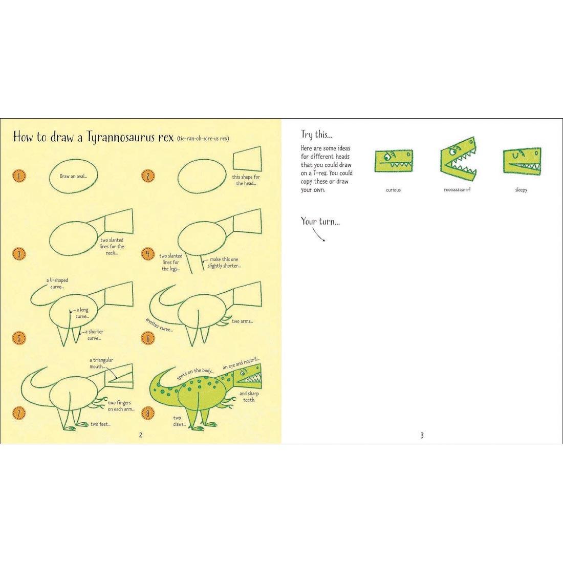 Usborne Dinosaurs Step-By-Step Drawing Book by Fiona Watt